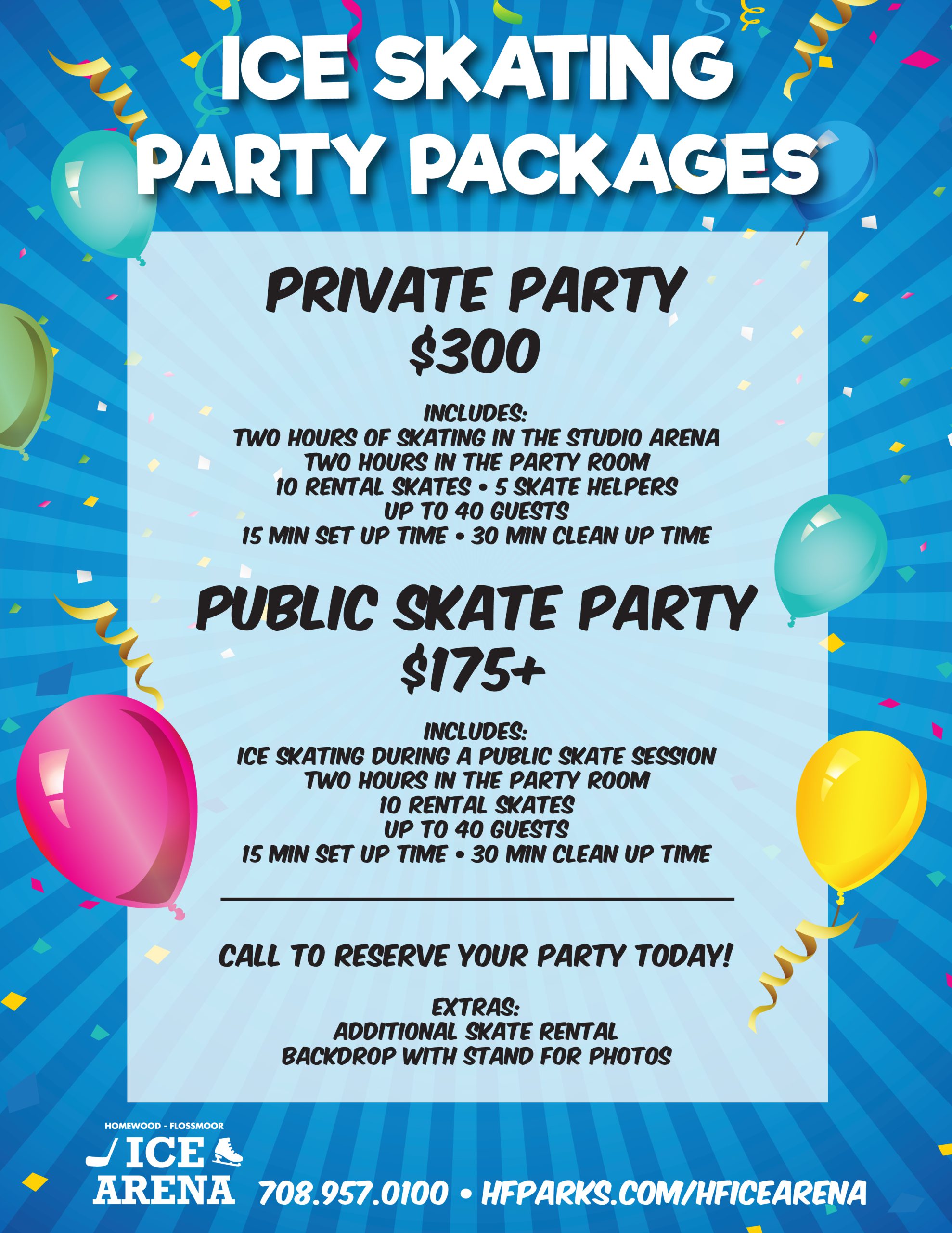 Ice Skating Party Packages – Homewood-Flossmoor Park District